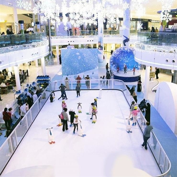 Indoor Self Lubricating UHMWPE Plastic Synthetic Ice Rink For Shopping ...